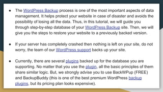 Word press backup | PPT