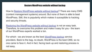 Word press backup | PPT