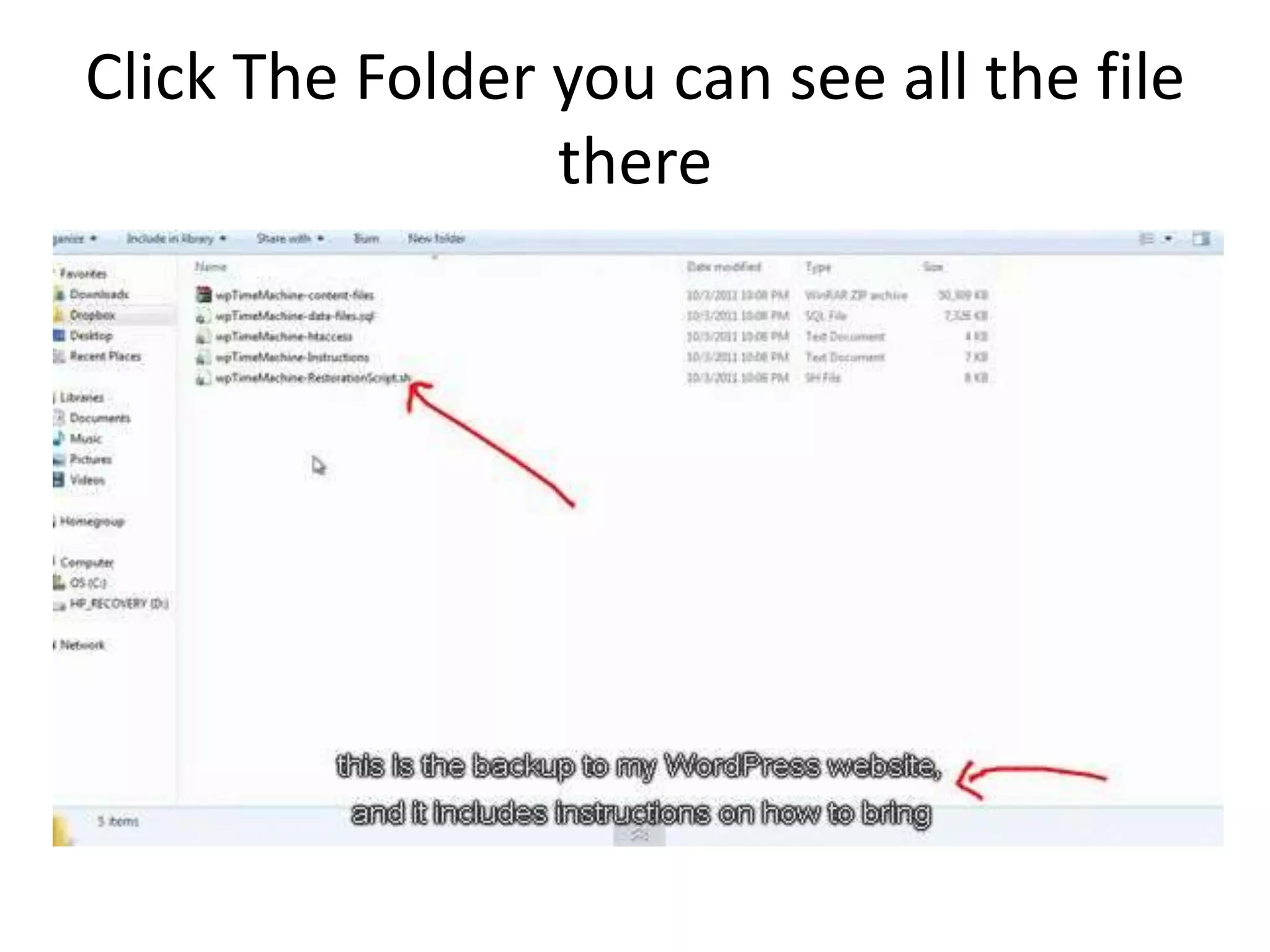 Wordpress Back Up Files Using Dropbox Pptx Internet Computing