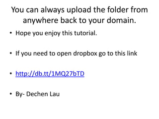 Wordpress back up files using dropbox | PPTX | Internet | Computing
