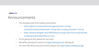 WordPress Coding Standards | PPT