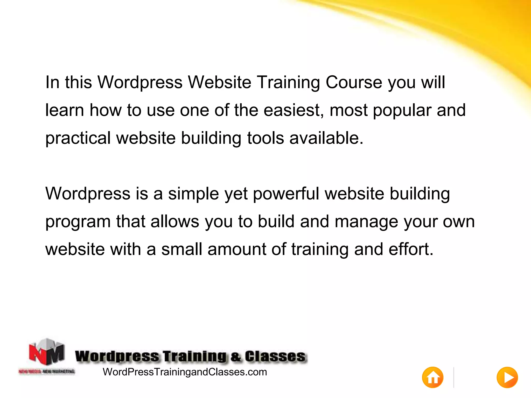 WordPress Course Outline | PPTX