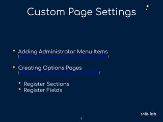 WordPress - Custom Page Settings + Salesforce API Integration | PPT