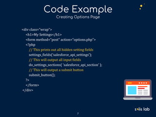 WordPress - Custom Page Settings + Salesforce API Integration | PPT