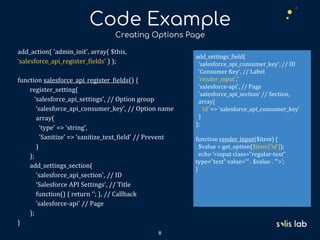 WordPress - Custom Page Settings + Salesforce API Integration | PPT