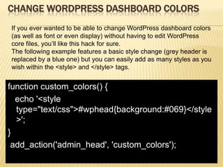 Top Wordpress dashboard hacks | PPT
