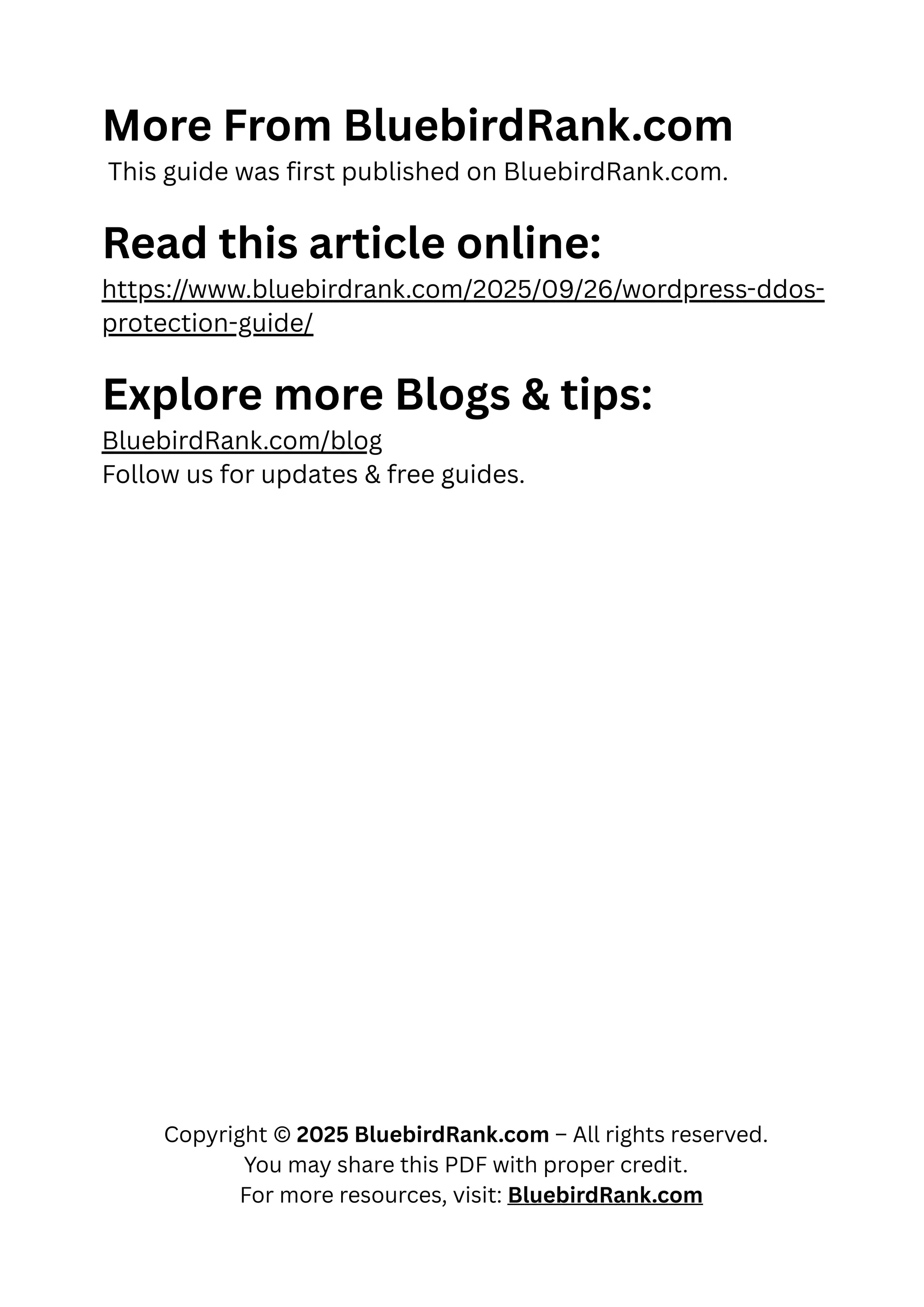 How to Detect, Stop, and Prevent DDoS Attacks on WordPress — Quick 30-Minute Guide | PDF