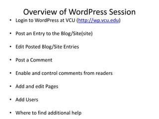 Word press getting started | PPTX