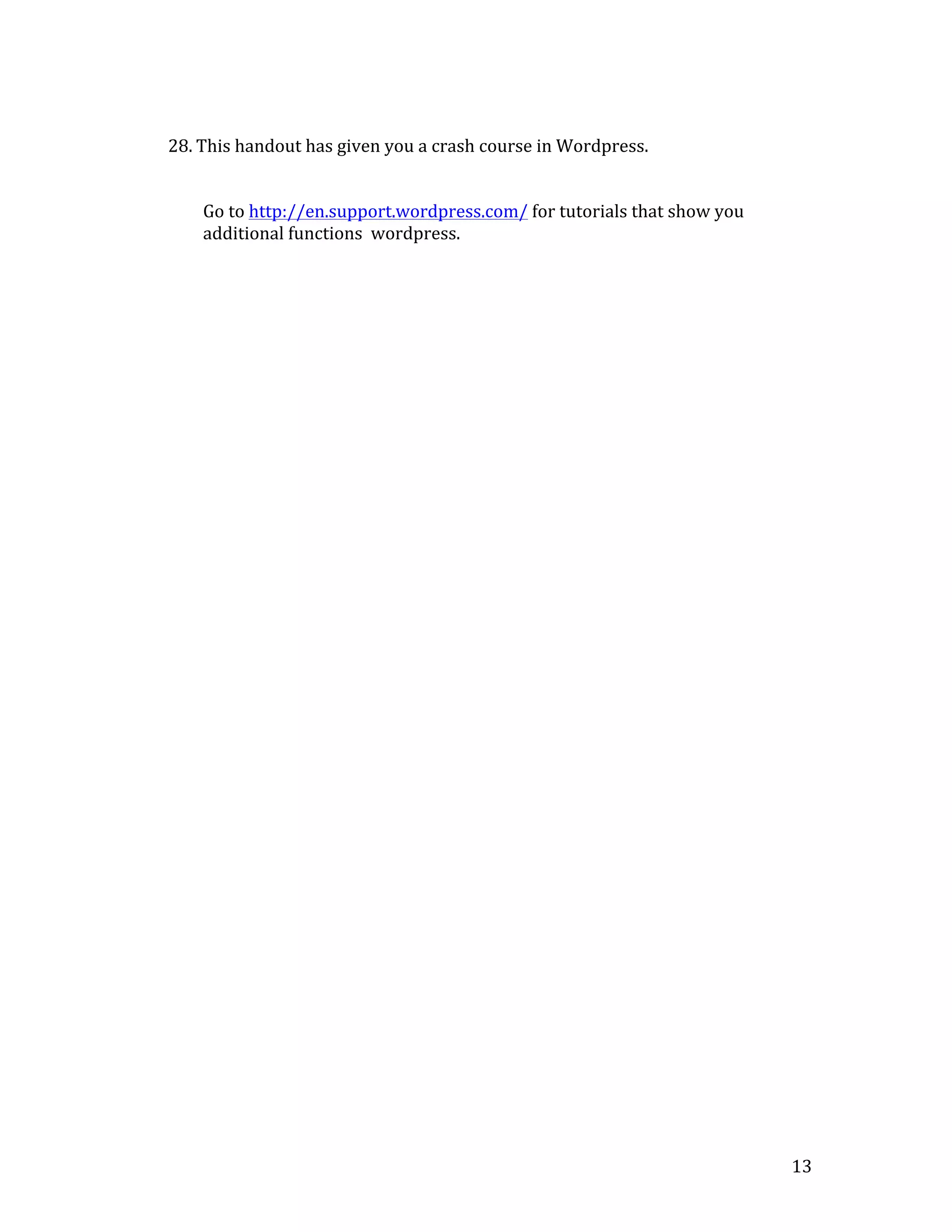 Wordpress handout | PDF