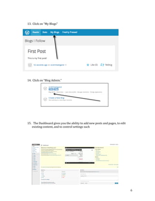 Wordpress handout | PDF | Internet for Beginners | Internet