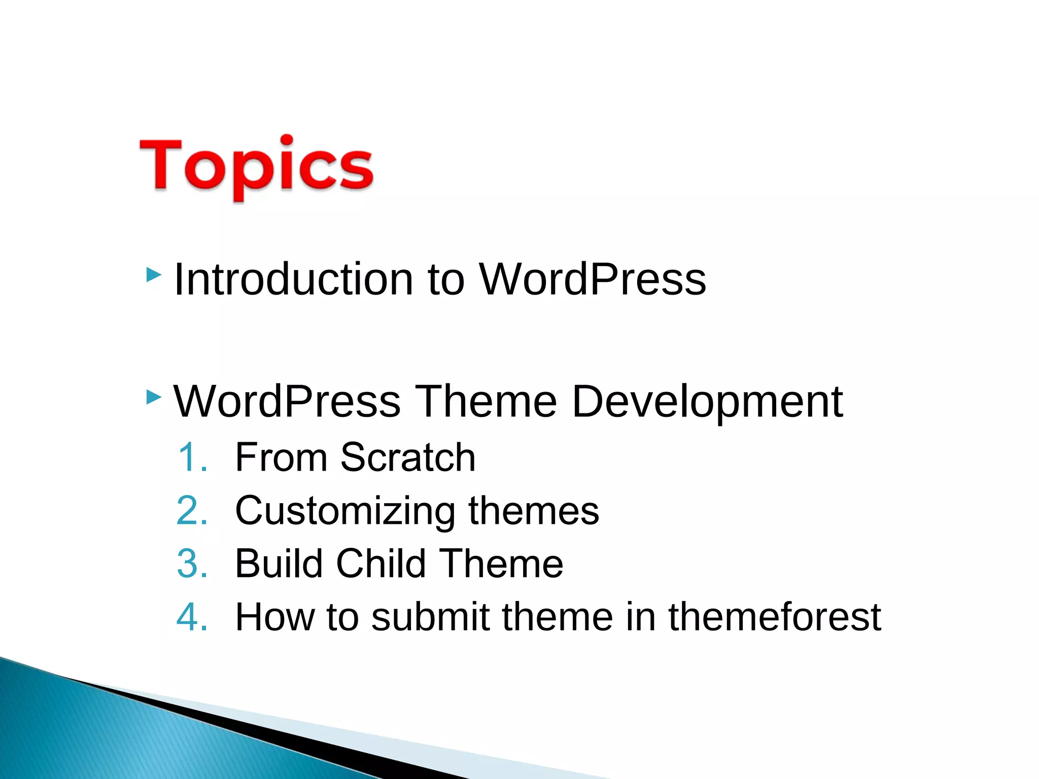 Introduction to WordPress & Theme Development | PPT
