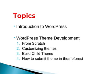 Introduction to WordPress & Theme Development | PPT
