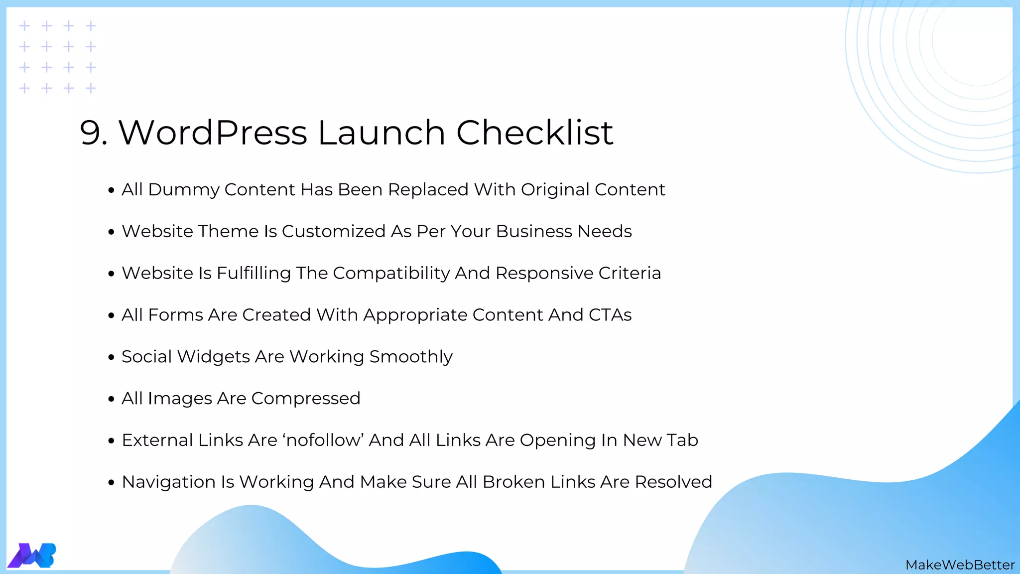 WordPress Launch Checklist | PPT