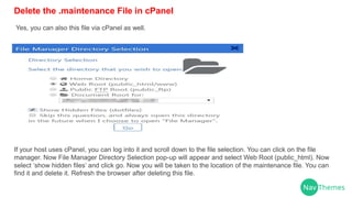 Word press maintenance mode after upgrade | PPT