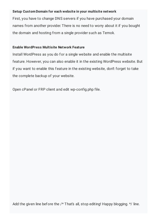 Word press multisite network how to install & setup it | PDF