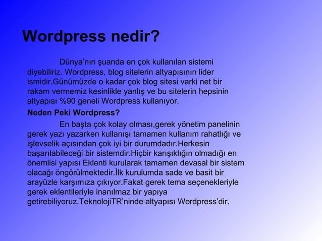 Wordpress nedir | PPT