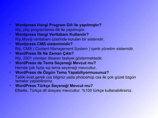 Wordpress nedir | PPT