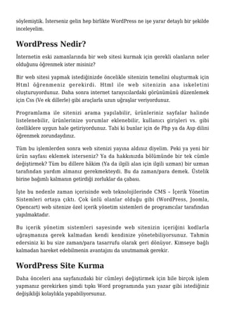 Wordpress nedir | PDF