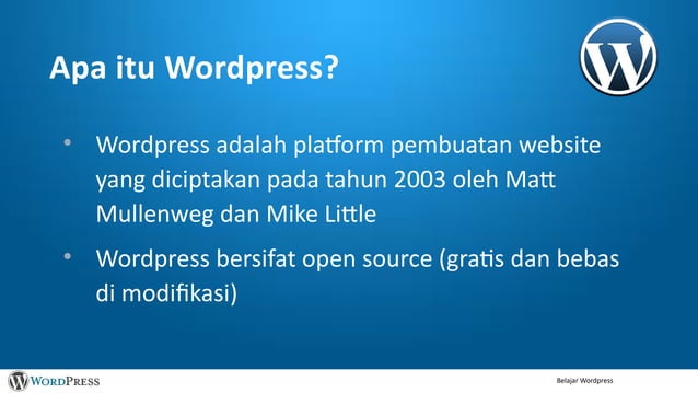 Wordpress ppt tentang file penting informatika | PPT