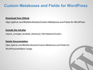 WordPress option panel and metaboxes 101 | PPTX | Computing | Technology & Computing