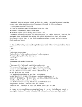 Wordpress plugin development from Scratch | PDF