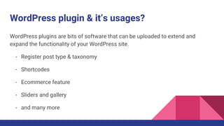 WordPress plugin development | PPT
