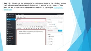 Word press posts(add , edit , delete post) | PPTX | Internet | Computing