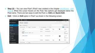 Word press posts(add , edit , delete post) | PPTX
