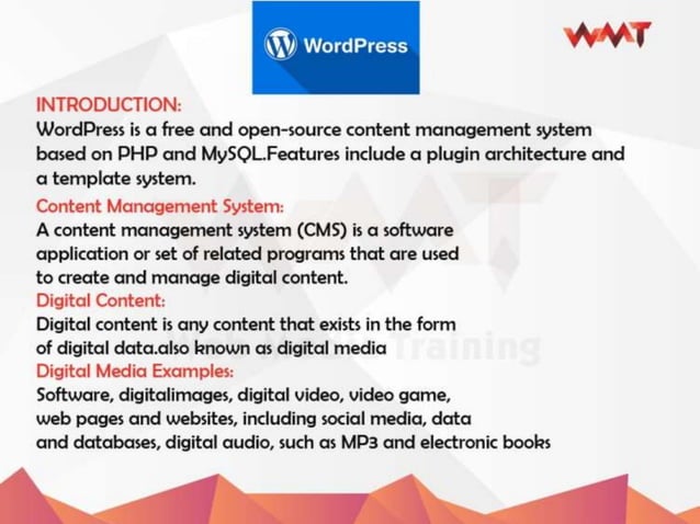 WORDPRESS POWERPOINT PRESENTATION | PPT