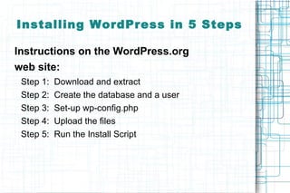 Installing WordPress in 5-Steps | ODP
