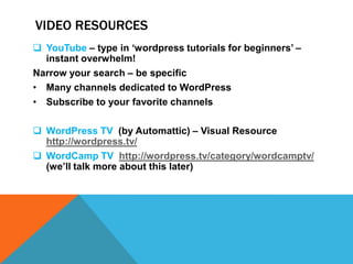 Word press resources | PPTX