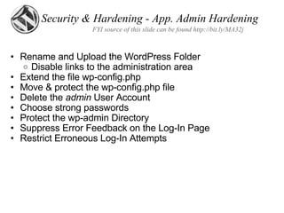 WordPress Security Hardening | PPT