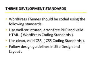 Wordpress theme development | PPTX