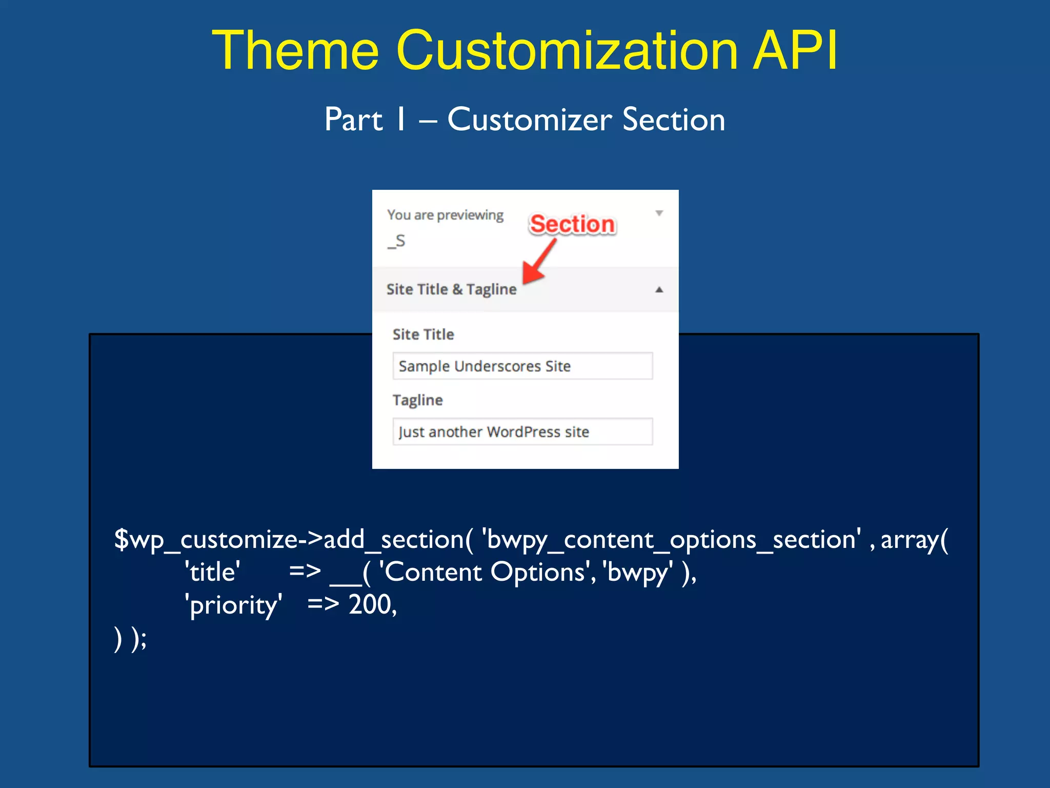 WordPress Theme Workshop: Customizer | PDF