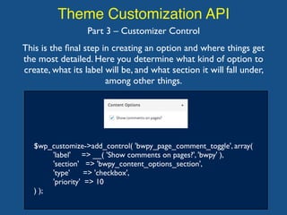 WordPress Theme Workshop: Customizer | PDF