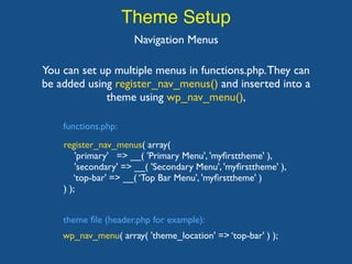 WordPress Theme Workshop: Menus | PPT
