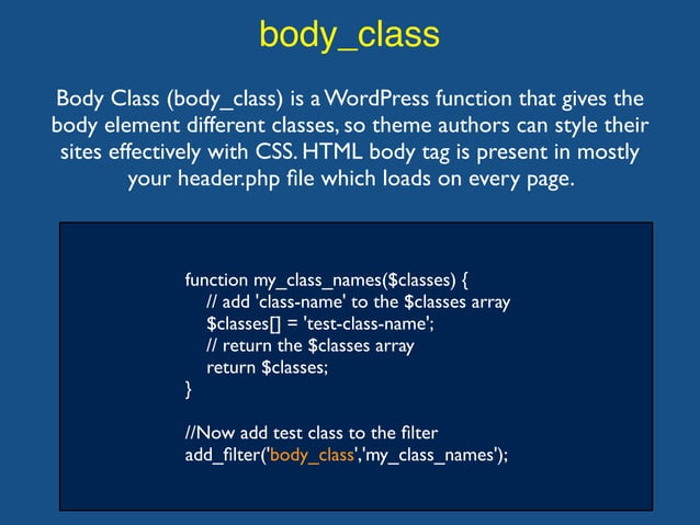 WordPress Theme Workshop: Misc | PPT