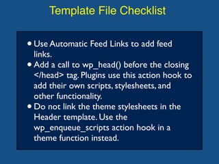WordPress Theme Workshop: Misc | PPT