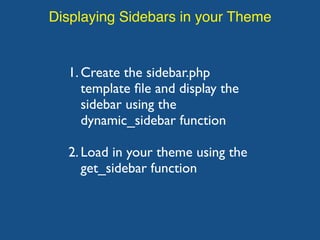 WordPress Theme Workshop: Sidebars | PDF | Web Design and HTML | Internet