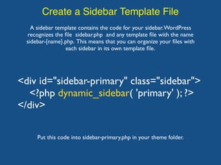 WordPress Theme Workshop: Sidebars | PDF | Web Design and HTML | Internet
