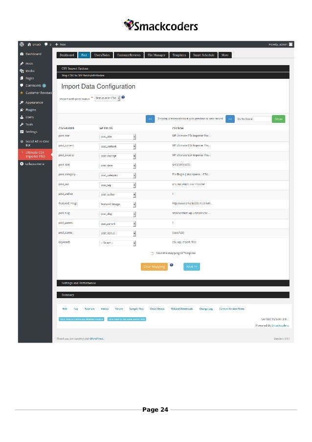 Wordpress Ultimate Csv Importer Pro Plugin Manual