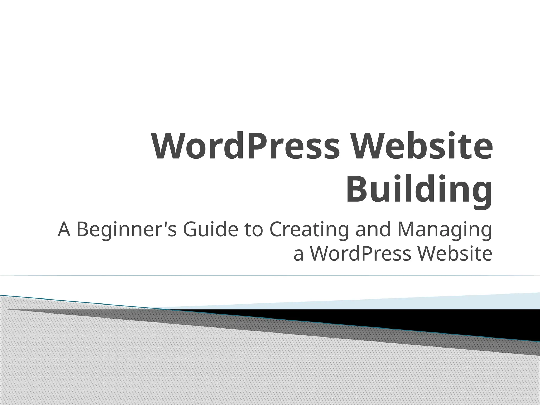 WordPress Website Building Guide for Beginners | PPTX