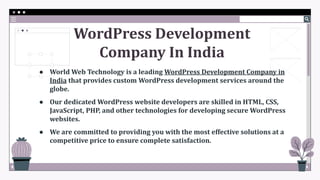 WordPress Website Development Service India | PPTX