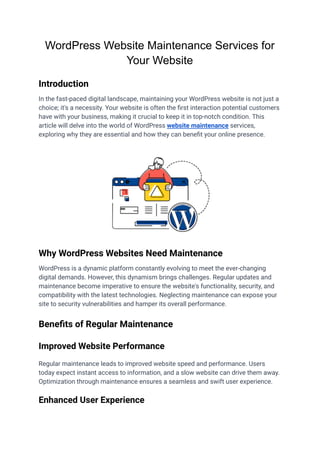WordPress Website Maintenance Services for Your Website. | PDF