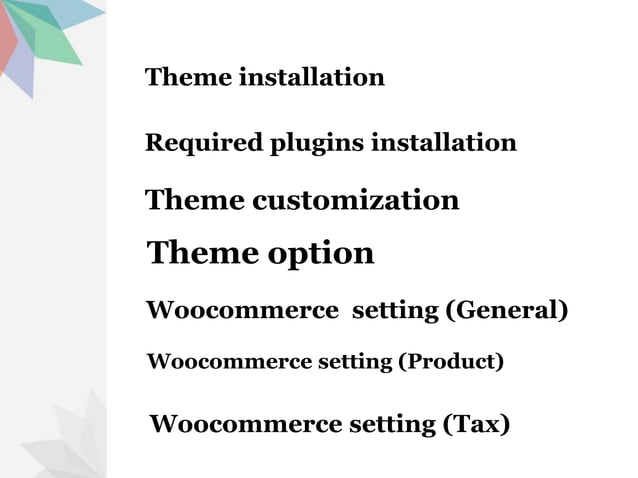 Wordpress woocommerce course content | PPTX