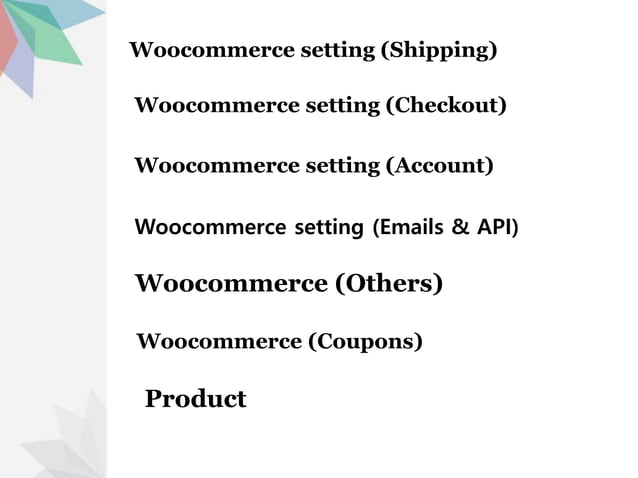 Wordpress woocommerce course content | PPTX