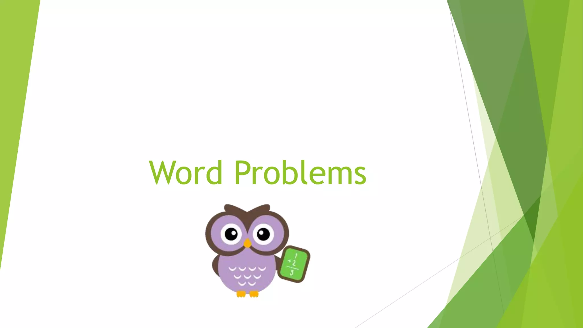 Word problems | PPT