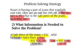 Word problems discounts and taxes | PPT