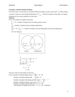 Word+problems+le1 | DOCX | Chemistry | Science