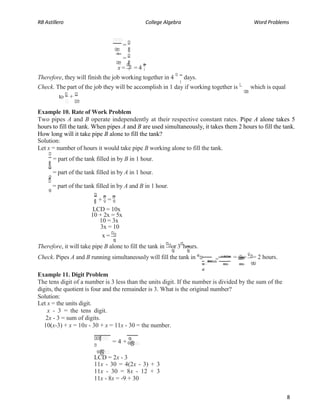 Word+problems+le1 | DOCX | Chemistry | Science
